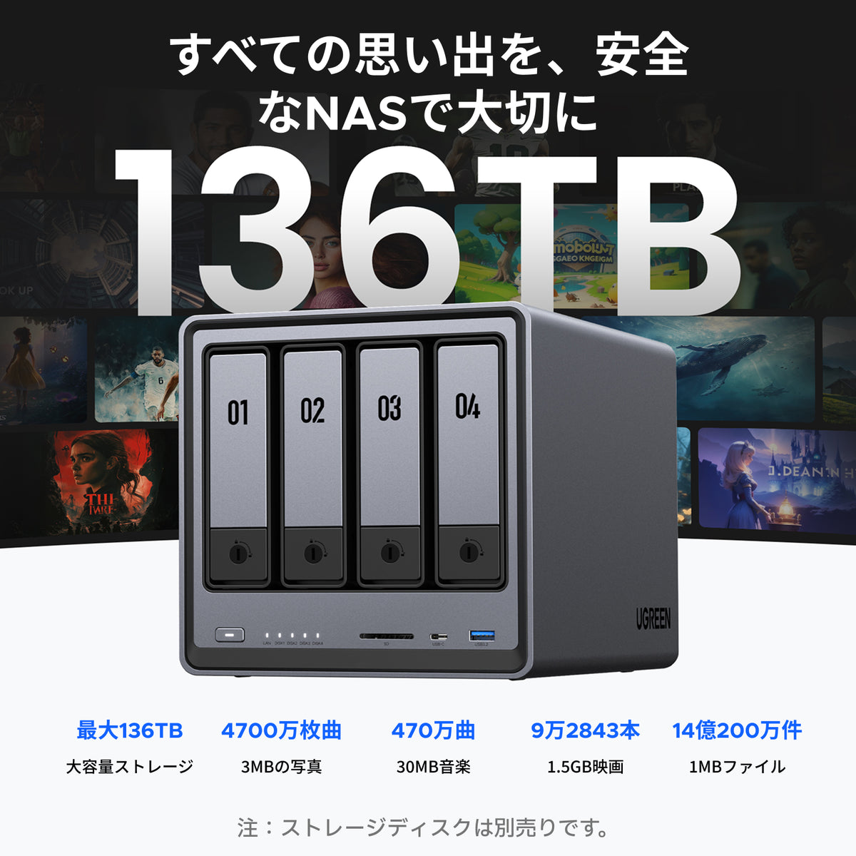 Ugreen NASストレージ | 最大256TB、TÜV SUD認証